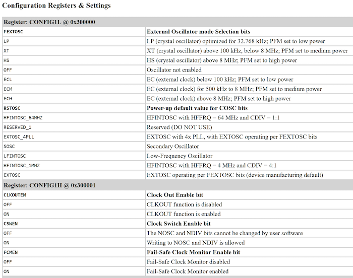 Understanding Microchip 8-bit PIC Configuration - Luther Stanton